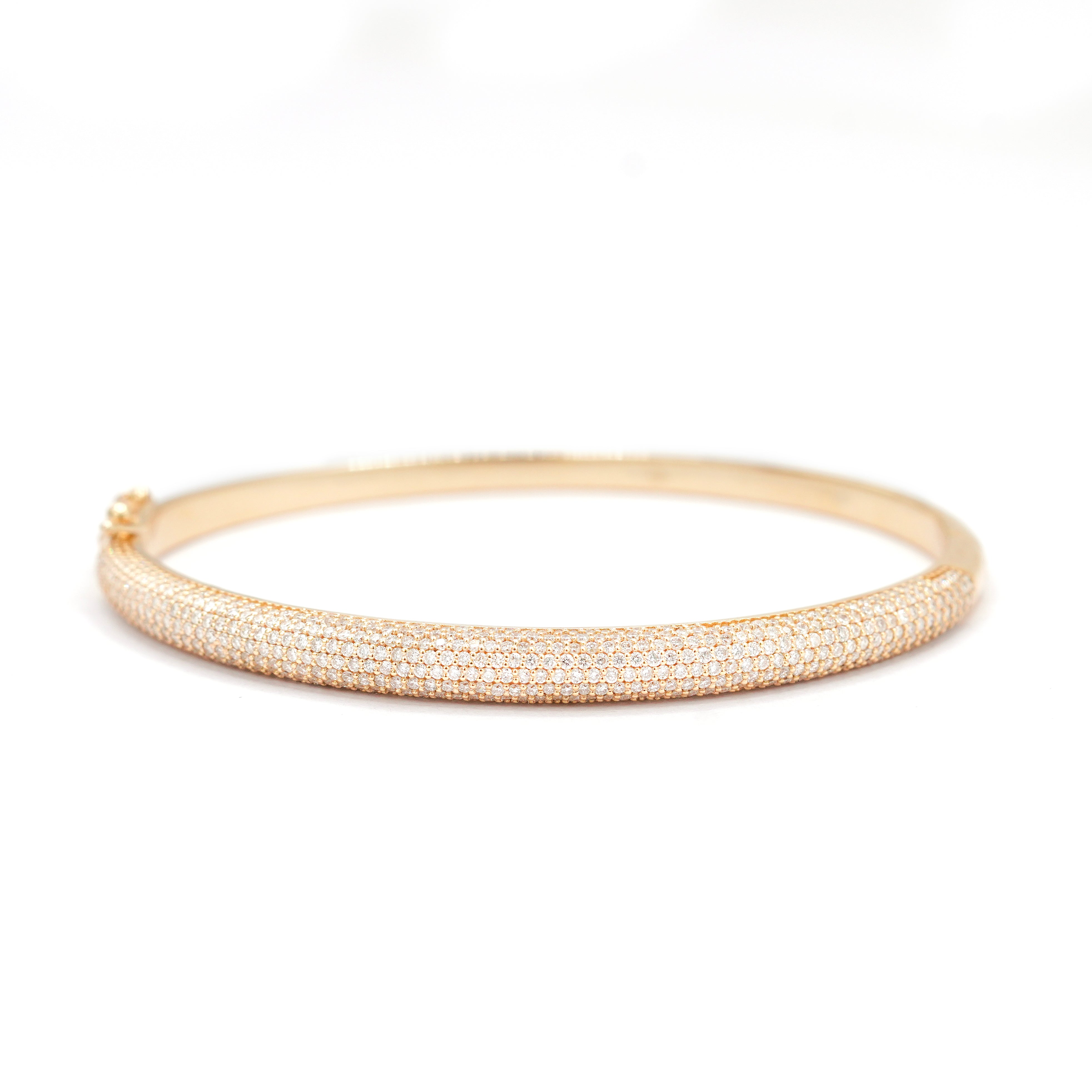 Diamond Dome Bangle ‚Äì 18k Gold & 2 ct Lab-Grown Diamonds | Bold ...