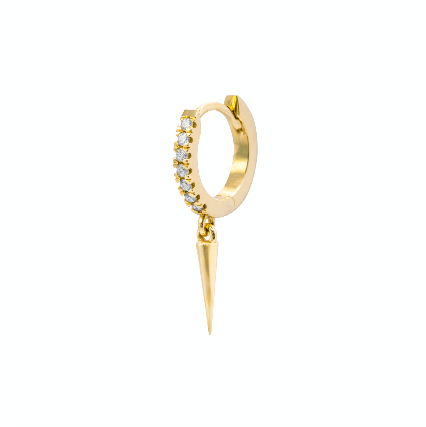 Diamond Cone Hoop ‚Äì 18k Gold & 0.05 ct Diamond | Bold Single Earring ...