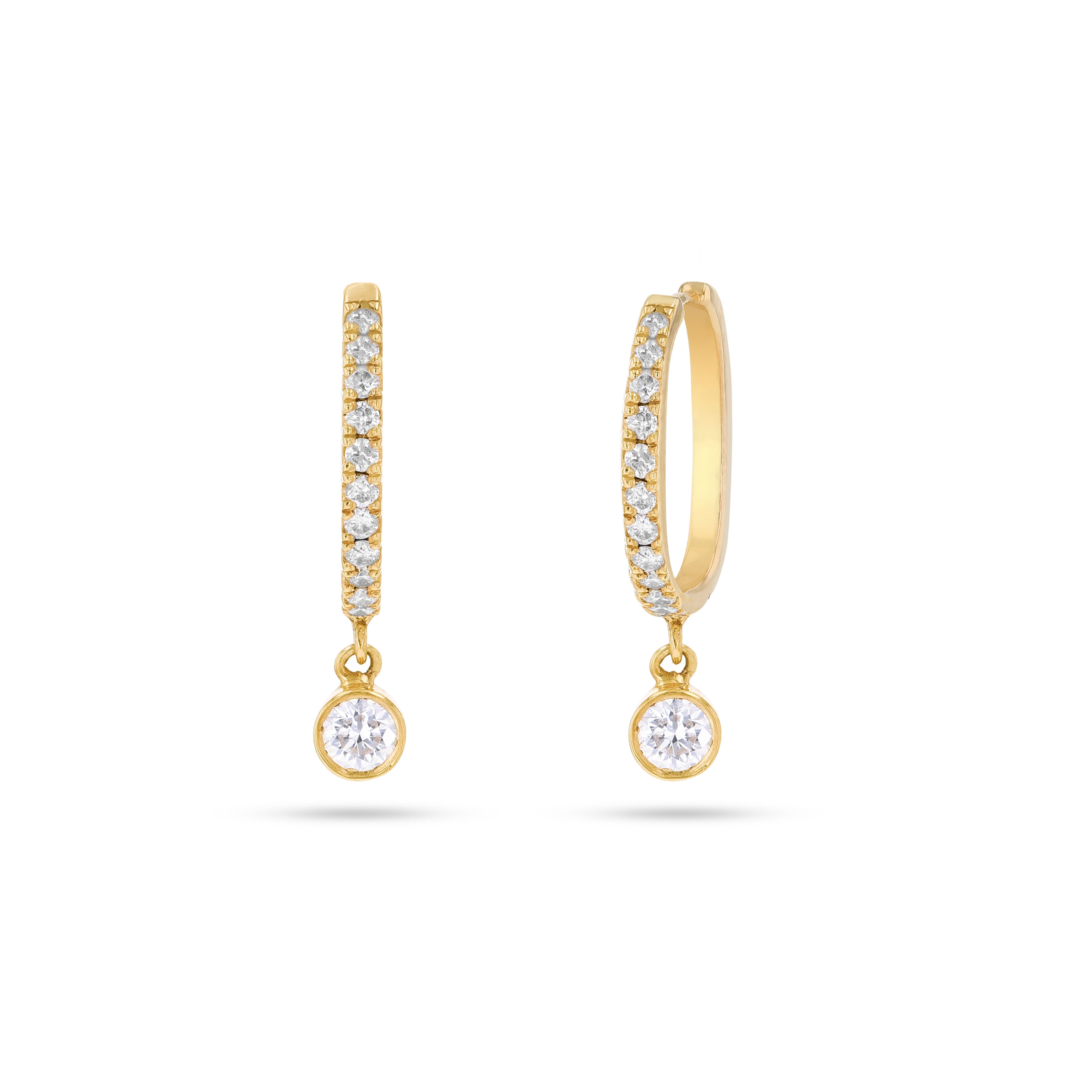 Diamond Droplet Hoops ‚Äì 18k Gold & 0.24 ct Diamonds | Everyday ...